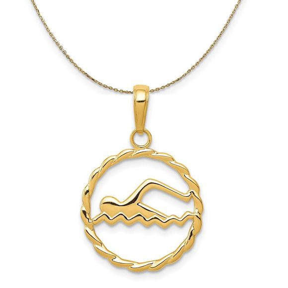 Black Bow Jewelry Co. | Jewelry | 4k Yellow Gold 16mm Swimming Necklace ...
